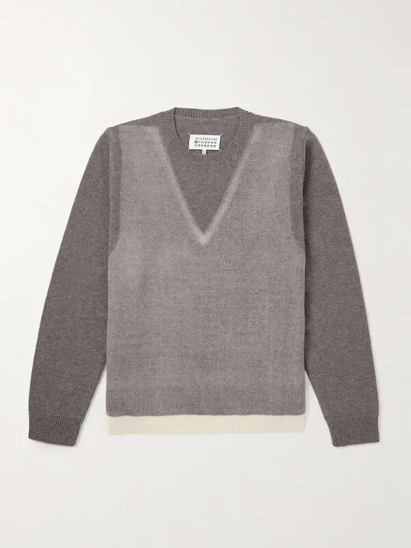 MAISON MARGIELA Fused Brushed Virgin Wool Sweater - Ecru