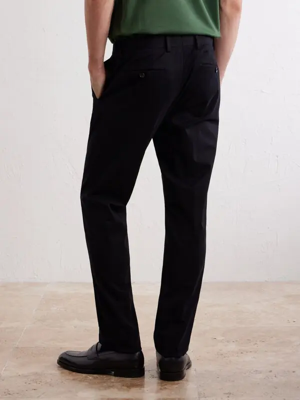 Zegna Straight-leg Stretch Cotton-twill Trousers