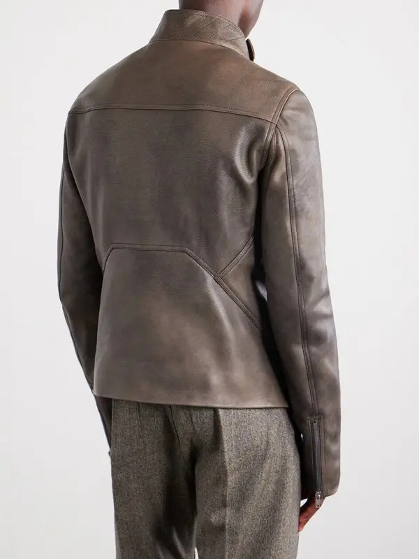 Rick Owens Release Panelled Leather Biker Jacket