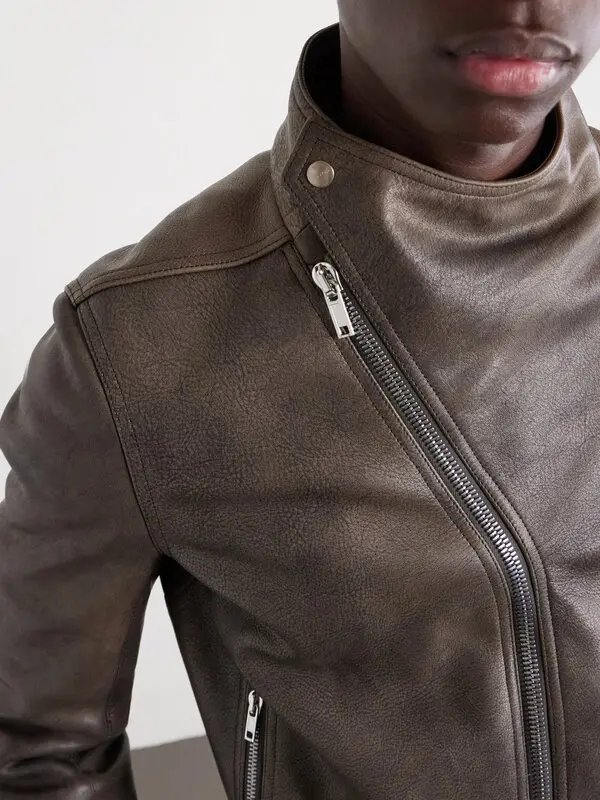 Rick Owens Release Panelled Leather Biker Jacket