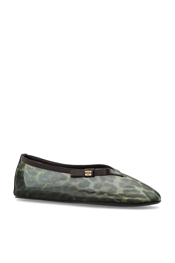 GANNI Transparent Ballerinas With Animal Print