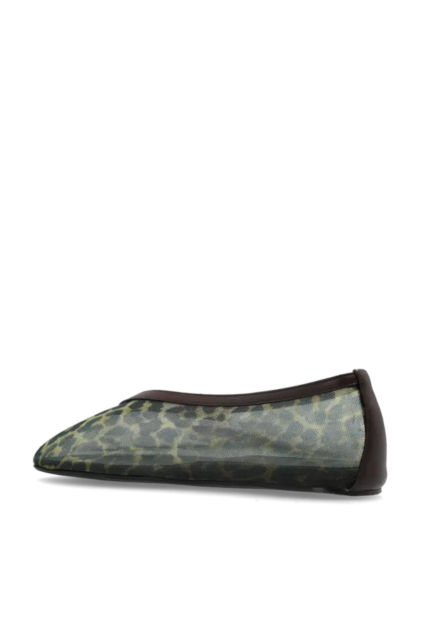 GANNI Transparent Ballerinas With Animal Print
