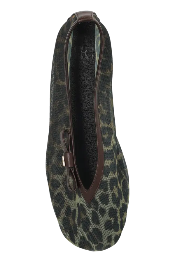 GANNI Transparent Ballerinas With Animal Print