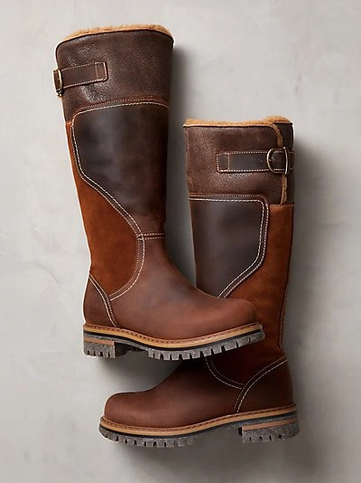 Overland S Tabitha Shearling-lined Suede And Leather Boots