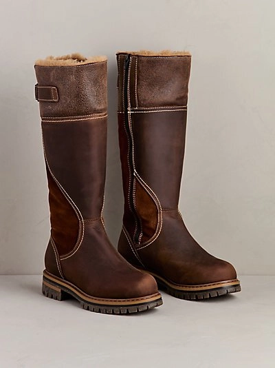 Overland S Tabitha Shearling-lined Suede And Leather Boots