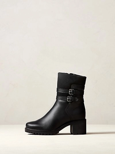 BOS & CO Illana Shearling-lined Water-resistant Leather Boots - Black 2