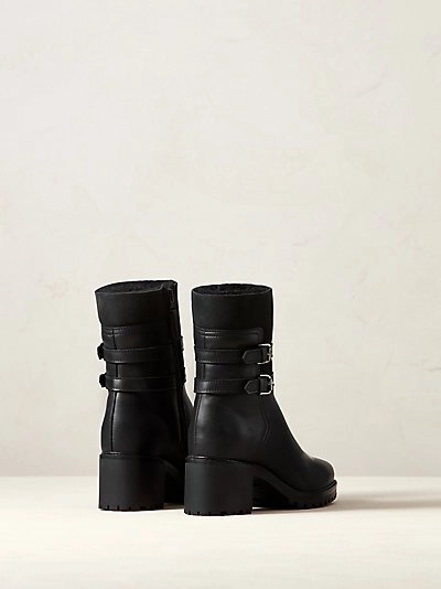 BOS & CO Illana Shearling-lined Water-resistant Leather Boots - Black 2