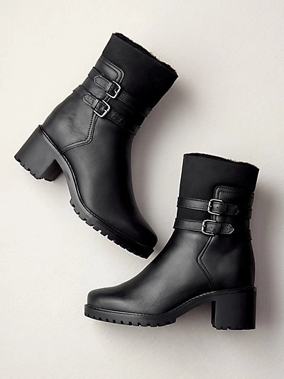 BOS & CO Illana Shearling-lined Water-resistant Leather Boots - Black 2