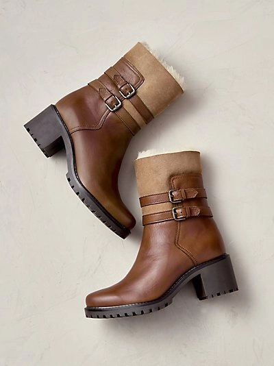 BOS & CO S Illana Shearling-lined Water-resistant Leather Boots - Rich Tan