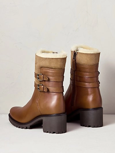 BOS & CO S Illana Shearling-lined Water-resistant Leather Boots - Rich Tan