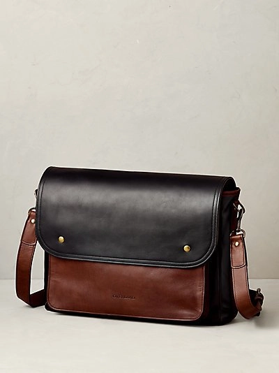 Overland Fairfield Leather Messenger Bag - Black