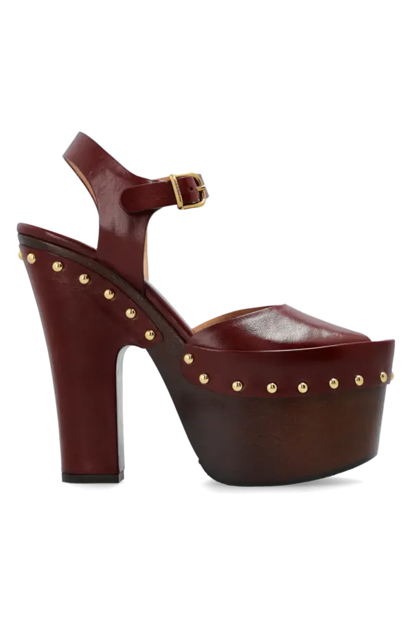 Chloé Meret’ Platform Sandals - Burgundy