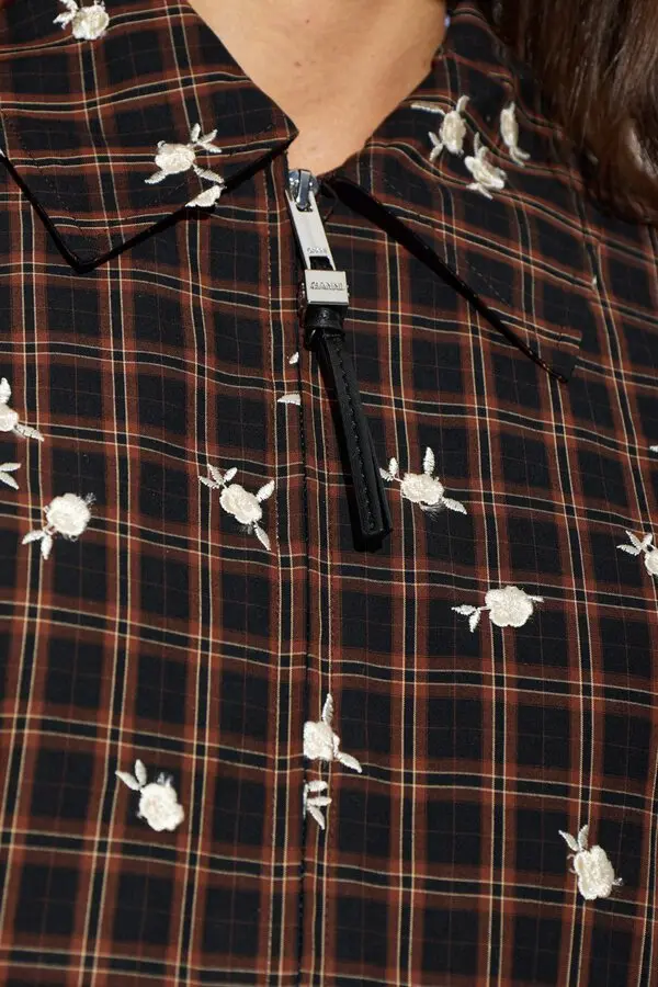 GANNI Jacket With Floral Motif