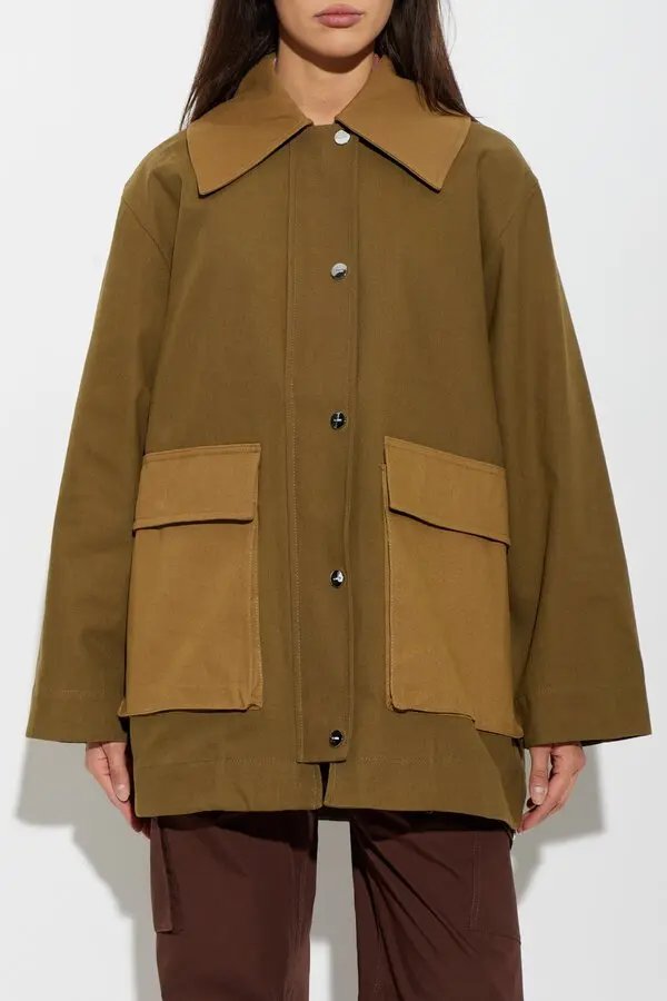 GANNI Cotton Jacket With Pocket