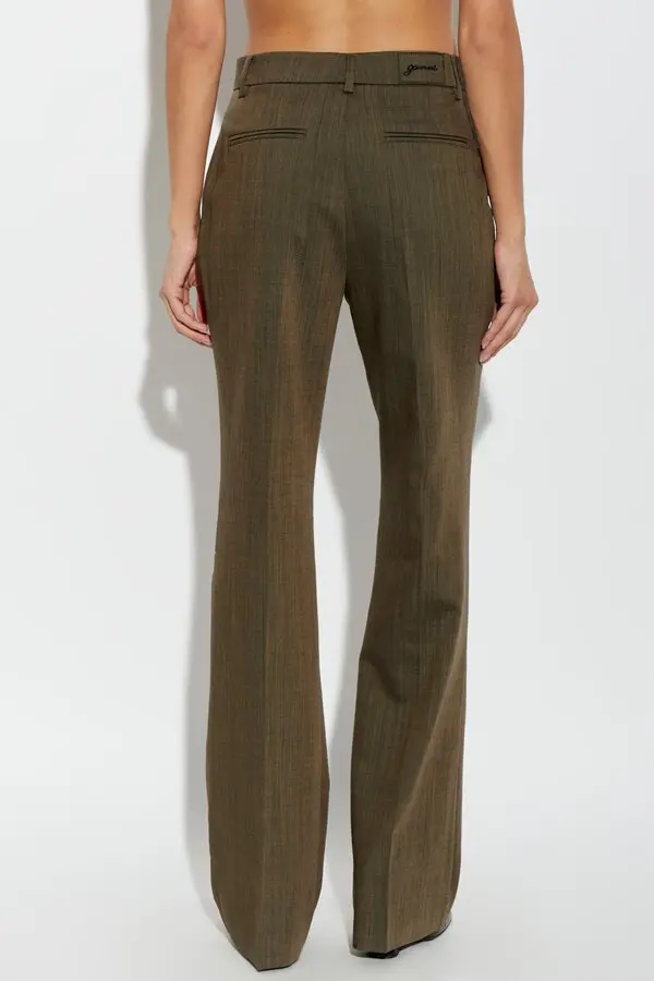 GANNI Wool Pleated Trousers