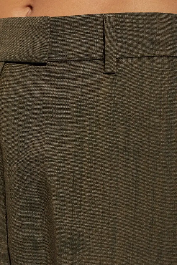 GANNI Wool Pleated Trousers