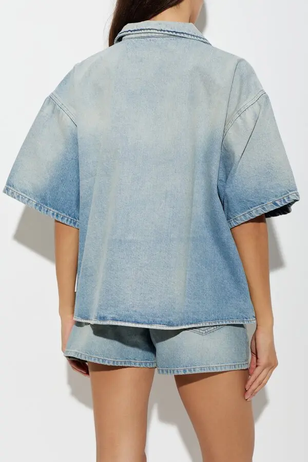 Off-White Denim Shirt With Pocket