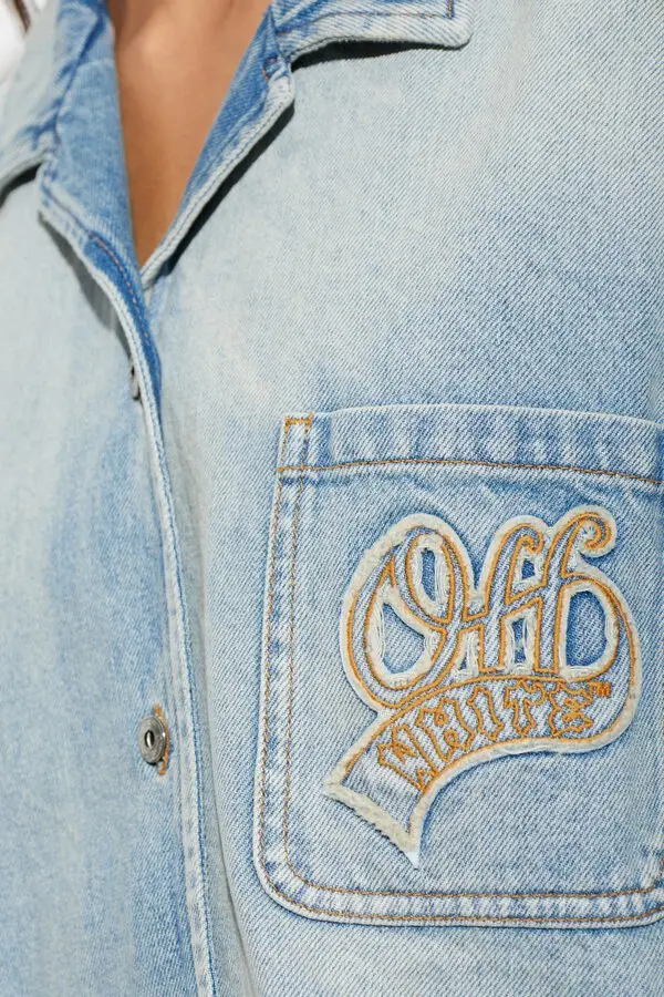 Off-White Denim Shirt With Pocket