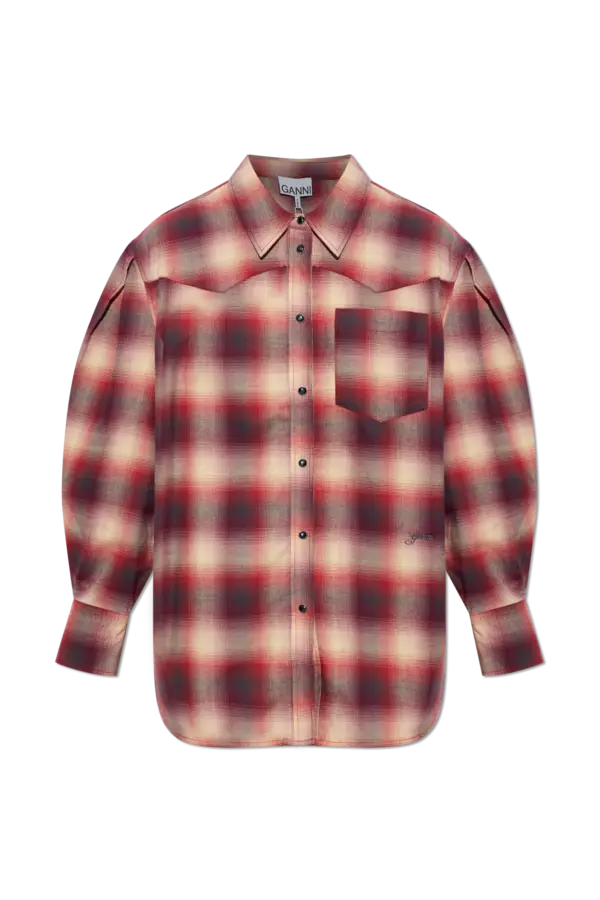 GANNI Plaid-patterned Shirt - Multicolour