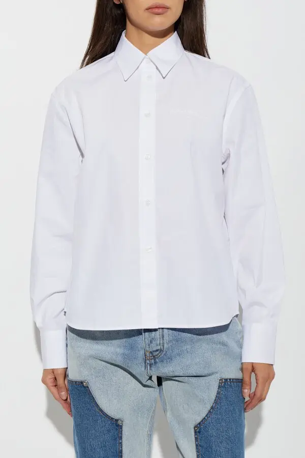 Off-White Shirt With Embroidered Logo