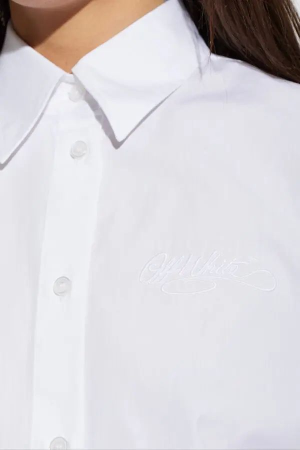 Off-White Shirt With Embroidered Logo