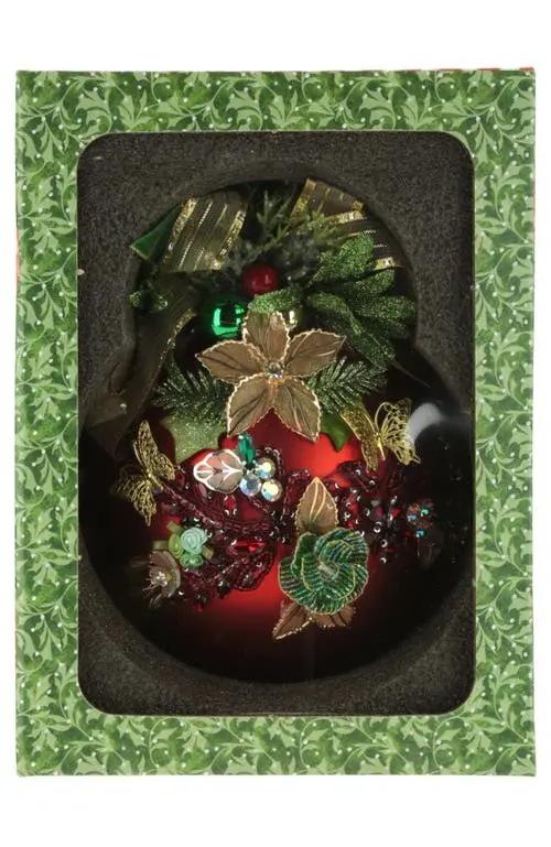 MARK ROBERTS Floral Jeweled Ornament