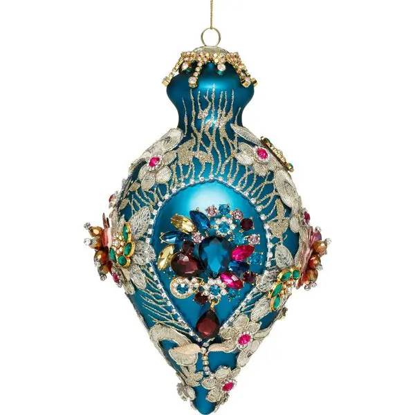 MARK ROBERTS Kings Jewel Fancy Finial Ornament - Teal