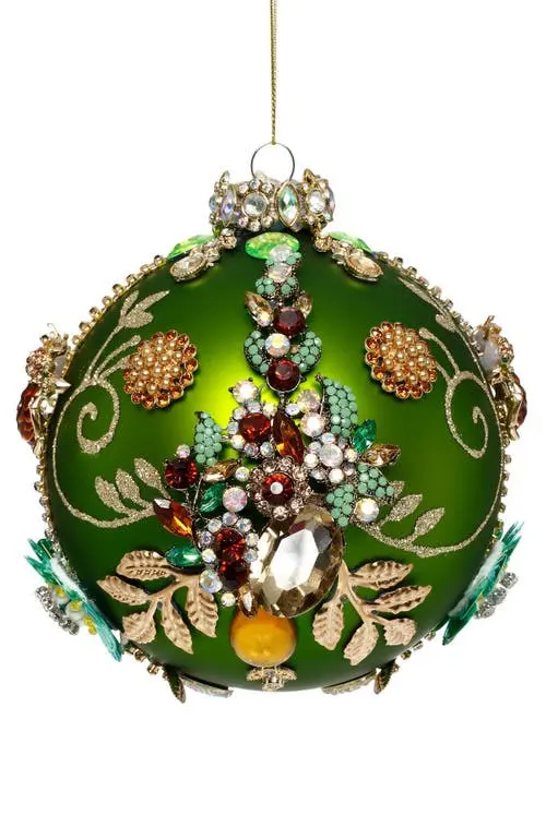 MARK ROBERTS Kings Jewel Ball Ornament - Green