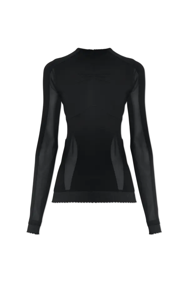 Attico Top With Transparent Inserts - Black