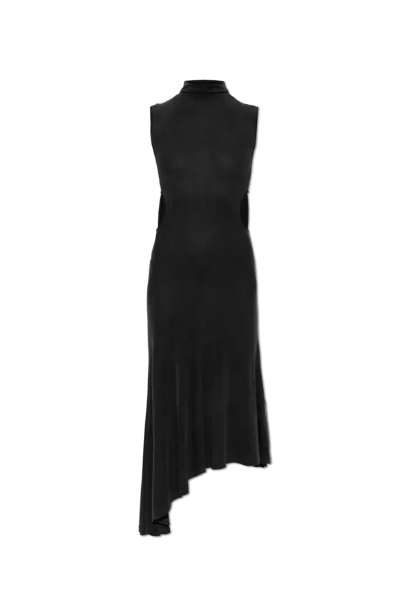 Off-White Asymmetrical Dress With Turtleneck