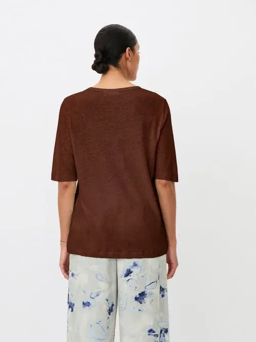 MASAI COPENHAGEN Maballumi Relaxed V-neck T-shirt - Sh. Chocolate