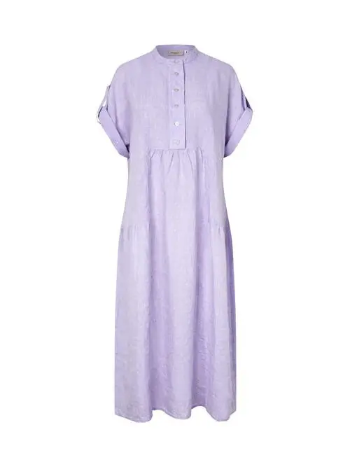 MASAI COPENHAGEN Maoswalsa Linen Mandarin Collar Dress