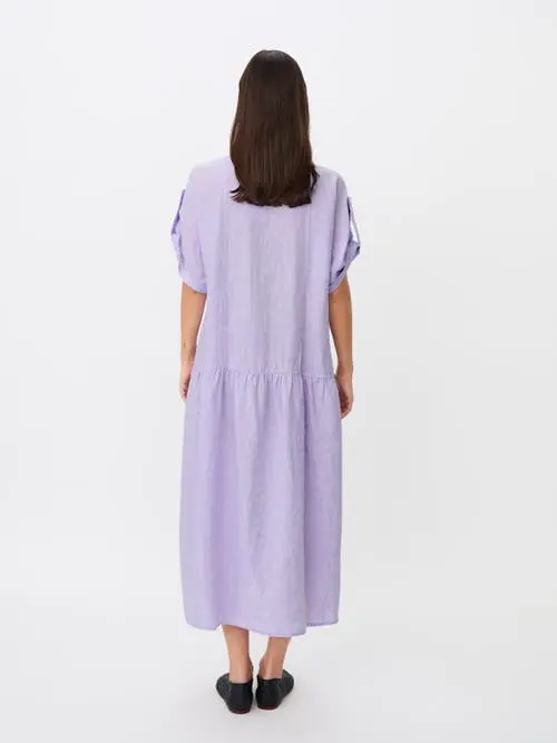 MASAI COPENHAGEN Maoswalsa Linen Mandarin Collar Dress