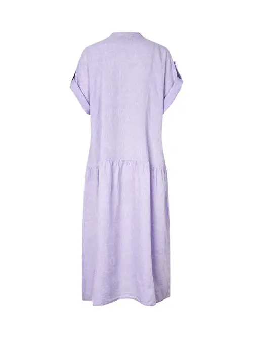 MASAI COPENHAGEN Maoswalsa Linen Mandarin Collar Dress