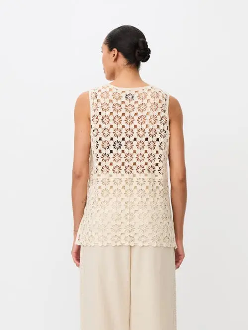 MASAI COPENHAGEN Floral Crochet Sleeveless Top