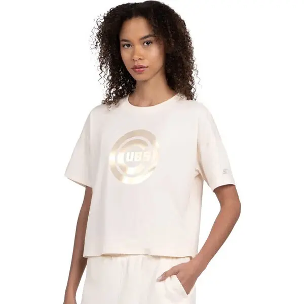 STARTER Chicago Cubs Pastels Boxy Cropped T-shirt - Cream