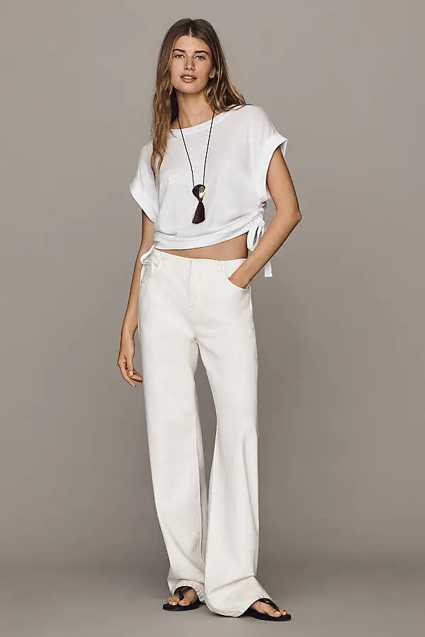 Sanctuary All Day Ruched Tee - White