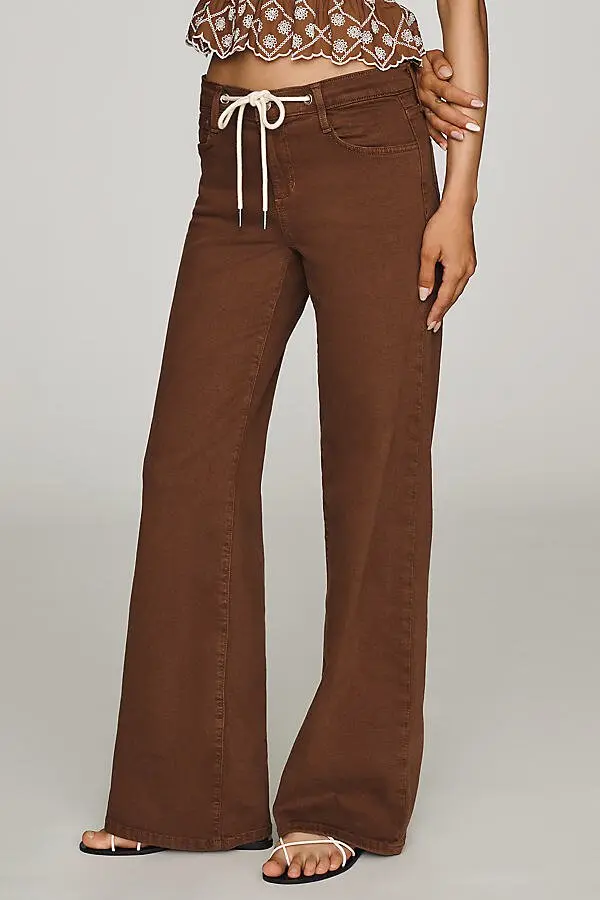 Joe's Jeans Lou Mid-rise Wide-leg Jeans - Chocolate