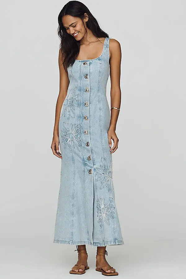 THE WOLF GANG Amana Midi Dress - Denim