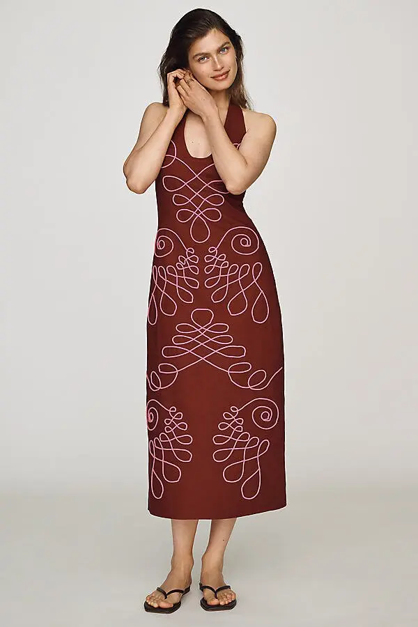 THE WOLF GANG Lera Len Maxi Dress - Magenta