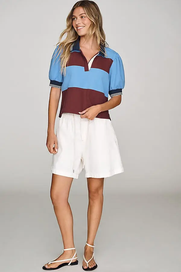 Maeve Cotton Cropped Polo Top