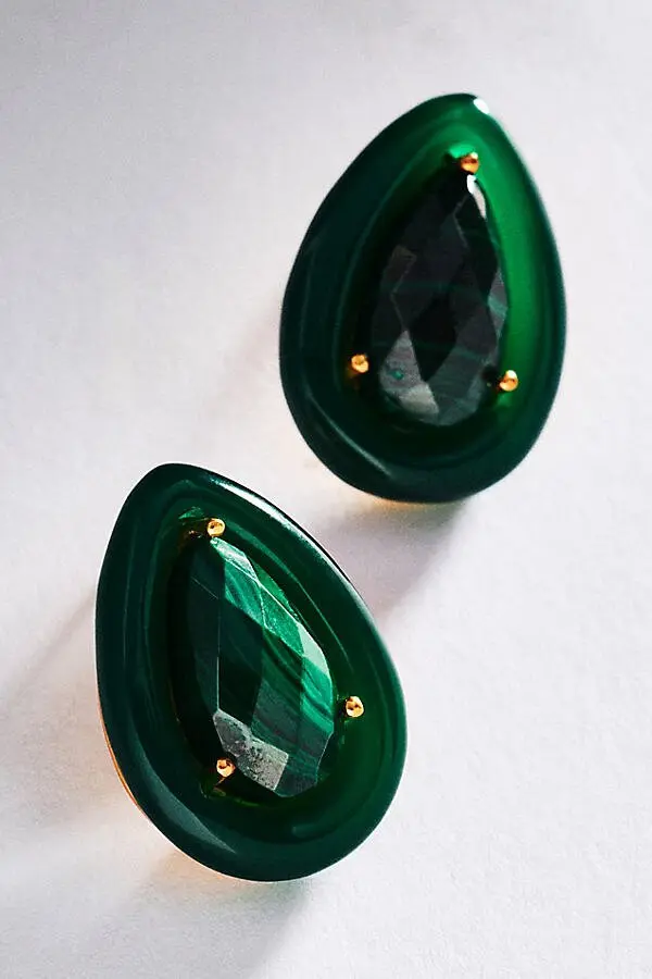 BOHÈME BY VÉRO Teardrop Post Earrings - Green