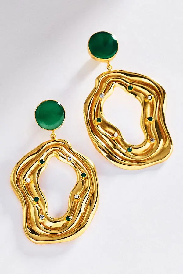 BOHÈME BY VÉRO Dune Encrusted Drop Earrgs - Gold