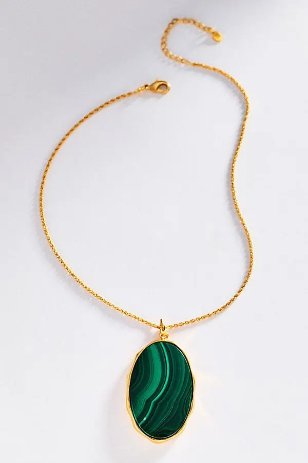 BOHÈME BY VÉRO Amazonia Malachite Pendant Necklace - Gold