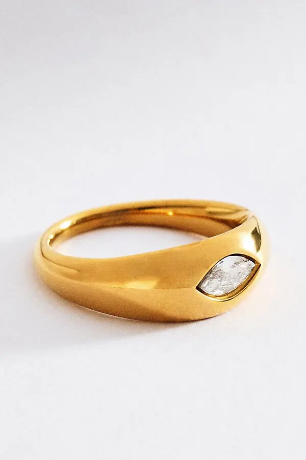 Anthropologie Crystal Marquise Rg - Gold