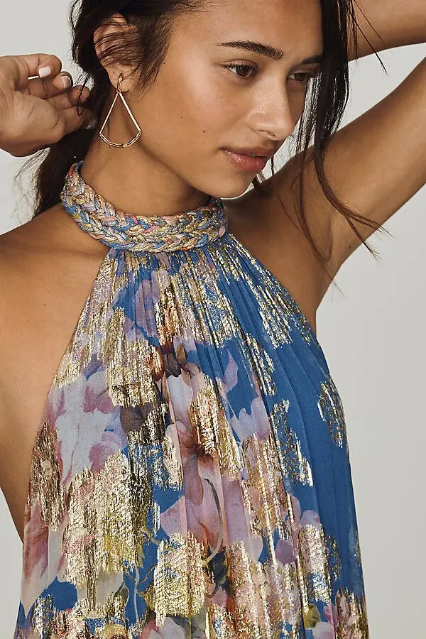 Hemant & Nandita Halterneck Floral Maxi Dress