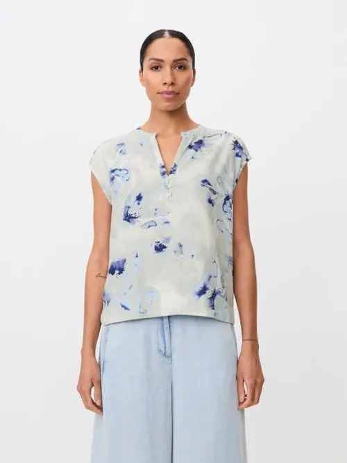 MASAI COPENHAGEN Maelphira Floral Cap Sleeve Top - Skyway
