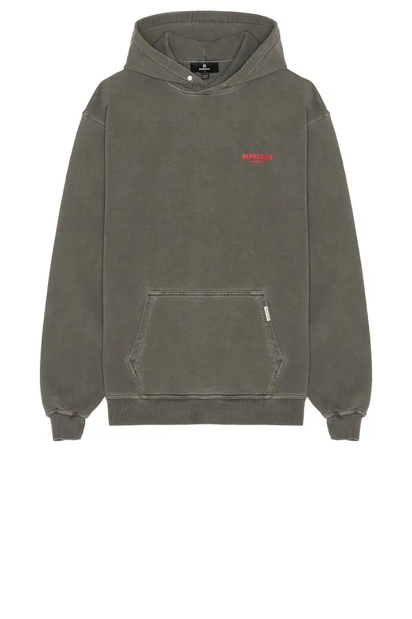 REPRESENT Owners Club Hoodie In Blue - Washed Black