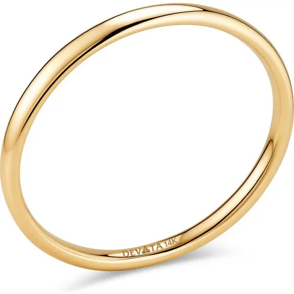 DEVATA 14k Yellow Classic Dome Band Ring - Gold