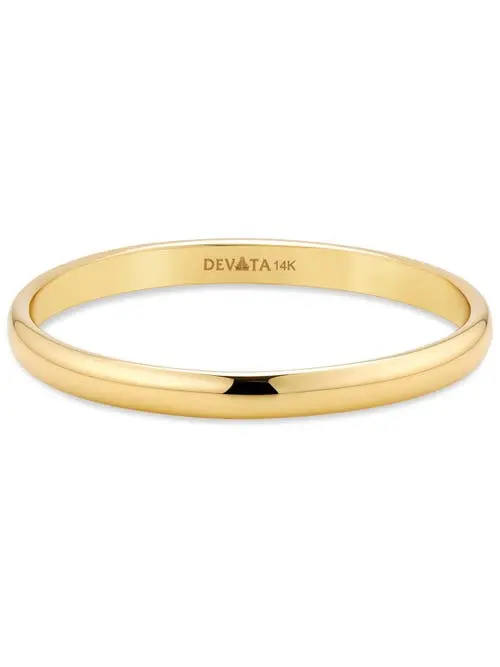 DEVATA 14k Yellow Classic Dome Band Ring